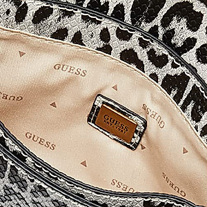 GUESS Centre Stage Crossbody Flap, Black/White Leopard