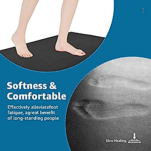 Art3d Anti Fatigue Mat - 1/2 Inch Cushioned Kitchen Mat - Non Slip Foam Comfort Cushion for Standing Desk, Office or Garage Floor (17.3"x28", Black)