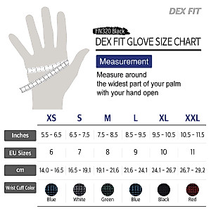 DEX FIT Premium Nylon Nitrile Work Gloves FN320, 1 Pair, 3D-Comfort Stretchy Fit, Firm Grip, Thin & Lightweight, Durable, Breathable & Cool, Machine Washable; Black 8 (M)