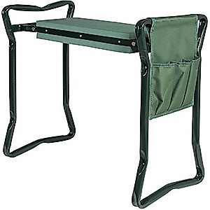 COLIBROX Garden Seat Bench with EVA Kneeling Pad and Tool Pouch
