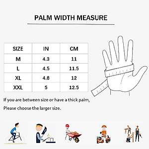 HHPROTECT Leather Work Gloves Wrist Tough Cowhide Safe Gardening Glove- M