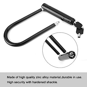 Liujaos Anti-Theft U-Lock Bike Anti-Theft Lock, Security U Lock U-Lock, Black for Motorcycle Scooters