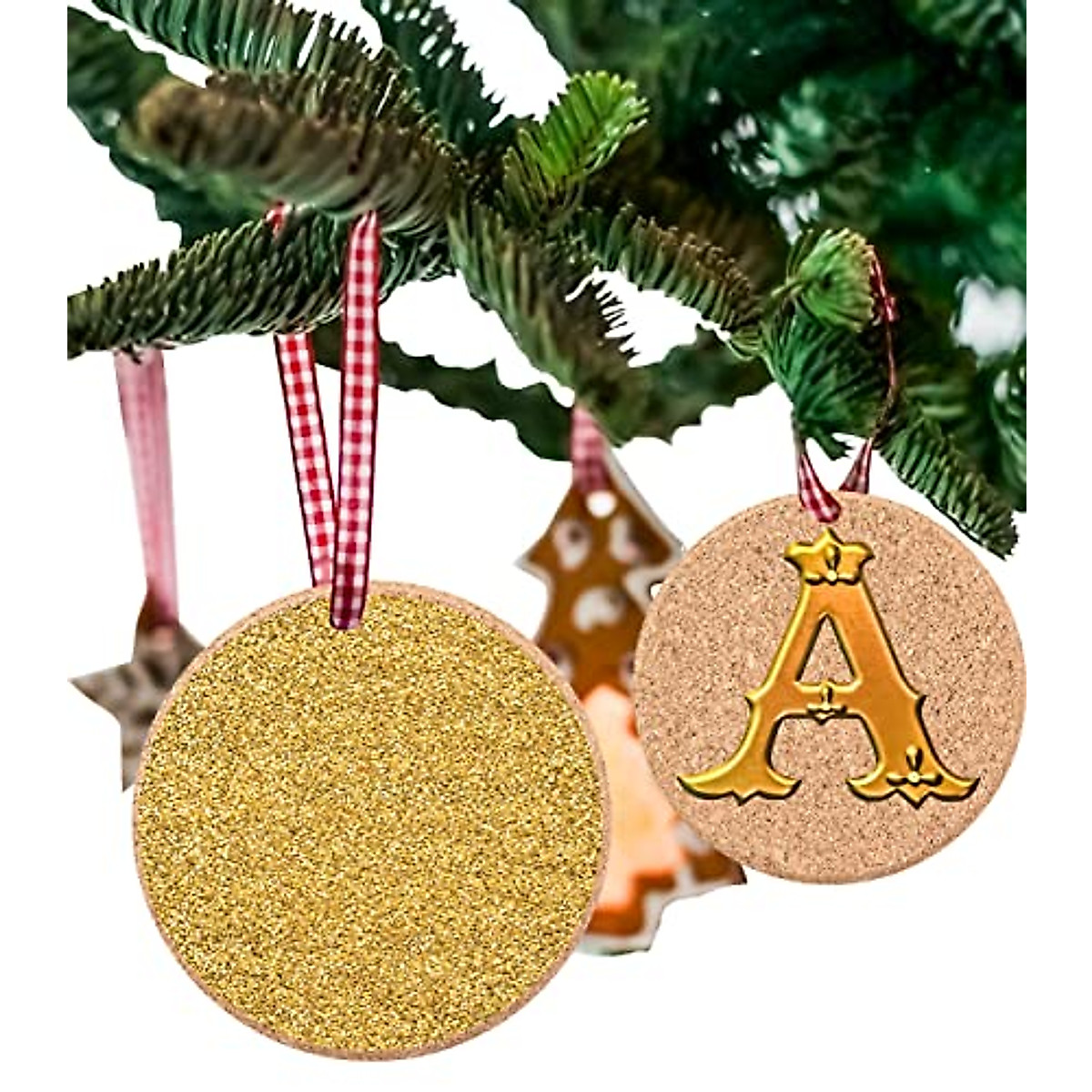 MotBach 20 Pack Extra Thick Natural Cork Drink Coasters,1/4" Thick Reusable Cork Coaster,All Drinks for Family,Office, Bar,Simple Shape, Versatile,Used for DIY