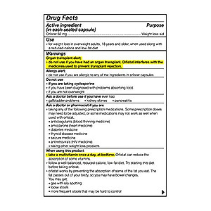 alli Weight Loss Diet Pills, Orlistat 60 mg Capsules, Non Prescription Weight Loss Aid, 120 Count Refill Pack