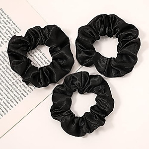Scrunchies Hair Ties Satin Silk - Hair Bands Scrunchy for Thick Curl Hair No Crease Hair Accessories for Women Soft Hair Tie Ponytail Holder No Hurt Your Hair