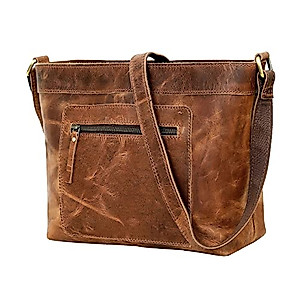 Concealed Carry Delaney Distressed Leather Crossbody Bags for Women-Vintage Leather Multi Pocket Shoulder Sling Womens Purses and Handbags by Vintage Couture