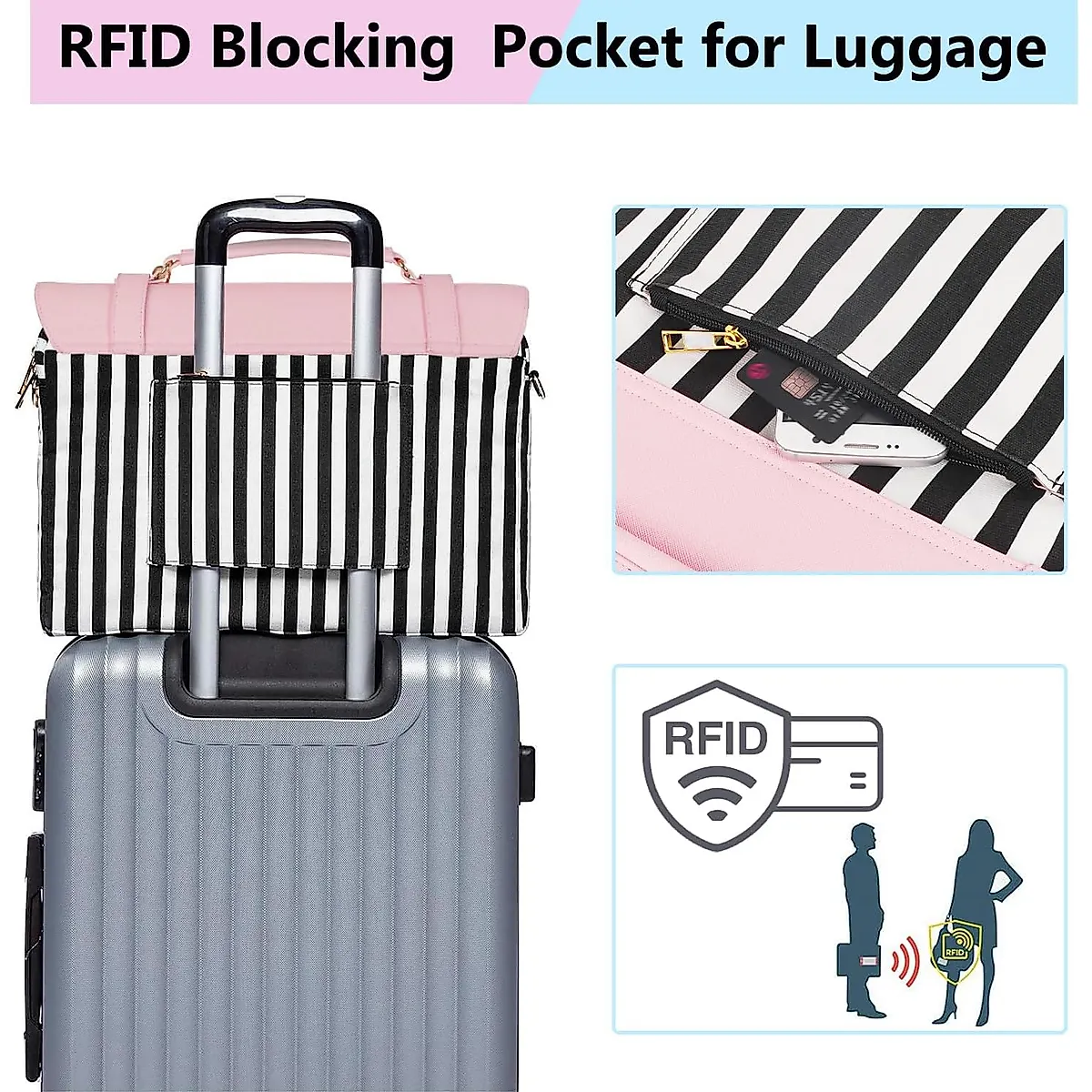 MATEIN Laptop Bag for Women, 17 inch Cute Computer Briefcase Laptop Carrying Case, Lightweight Messenger Sleeves Shoulder Work Tote Bag with Bow & RFID Pocket Gifts for College Office Business, Pink