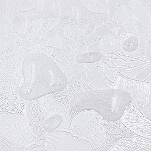 SimpleLife4U White Rose Flower Furniture Paper Adhesive Shelf Liner DIY Storage Chest Drawers 17.8 Inch by 9.8 Feet