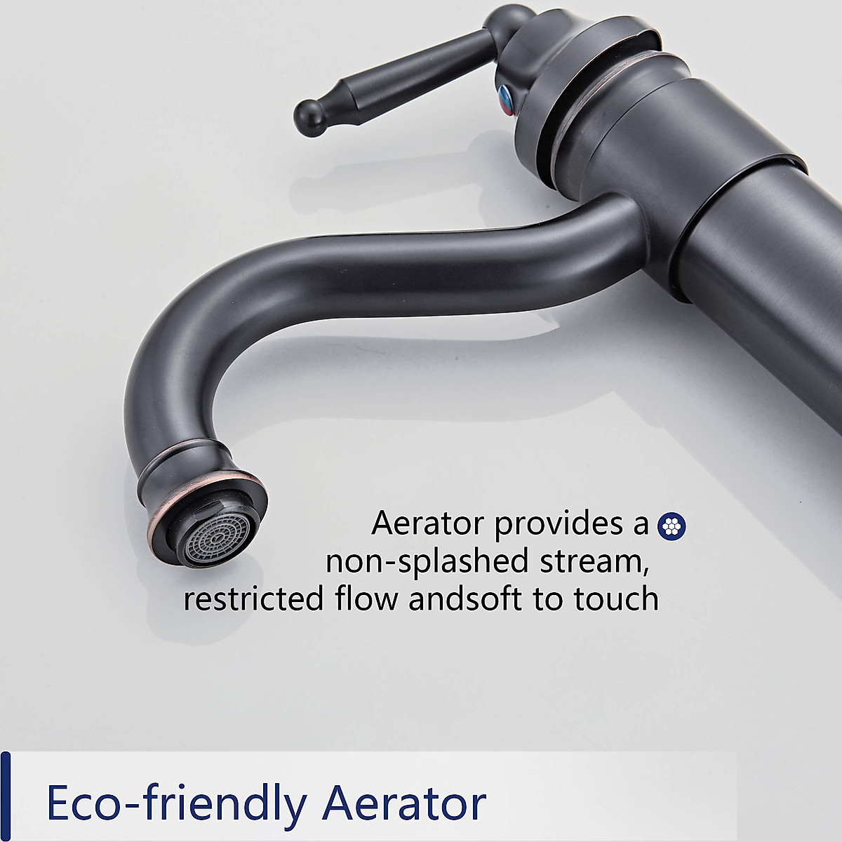 DeerValley DV-1J82813 Oil Rubbed Bronze Bathroom Sink Faucet Single Handle 360° Swivel Vessel Sink Faucet,Single Handle one Hole Bathroom Faucet Vanity Basin Mixer Tap