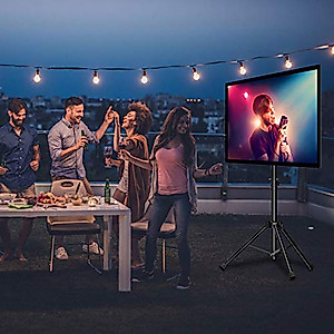 PERLESMITH TV Tripod Stand-Portable TV Stand for 23-60 Inch LED LCD OLED Flat Screen TVs-Height Adjustable Display Floor TV Stand with VESA 400x400mm, Holds up to 88lbs PSTM1