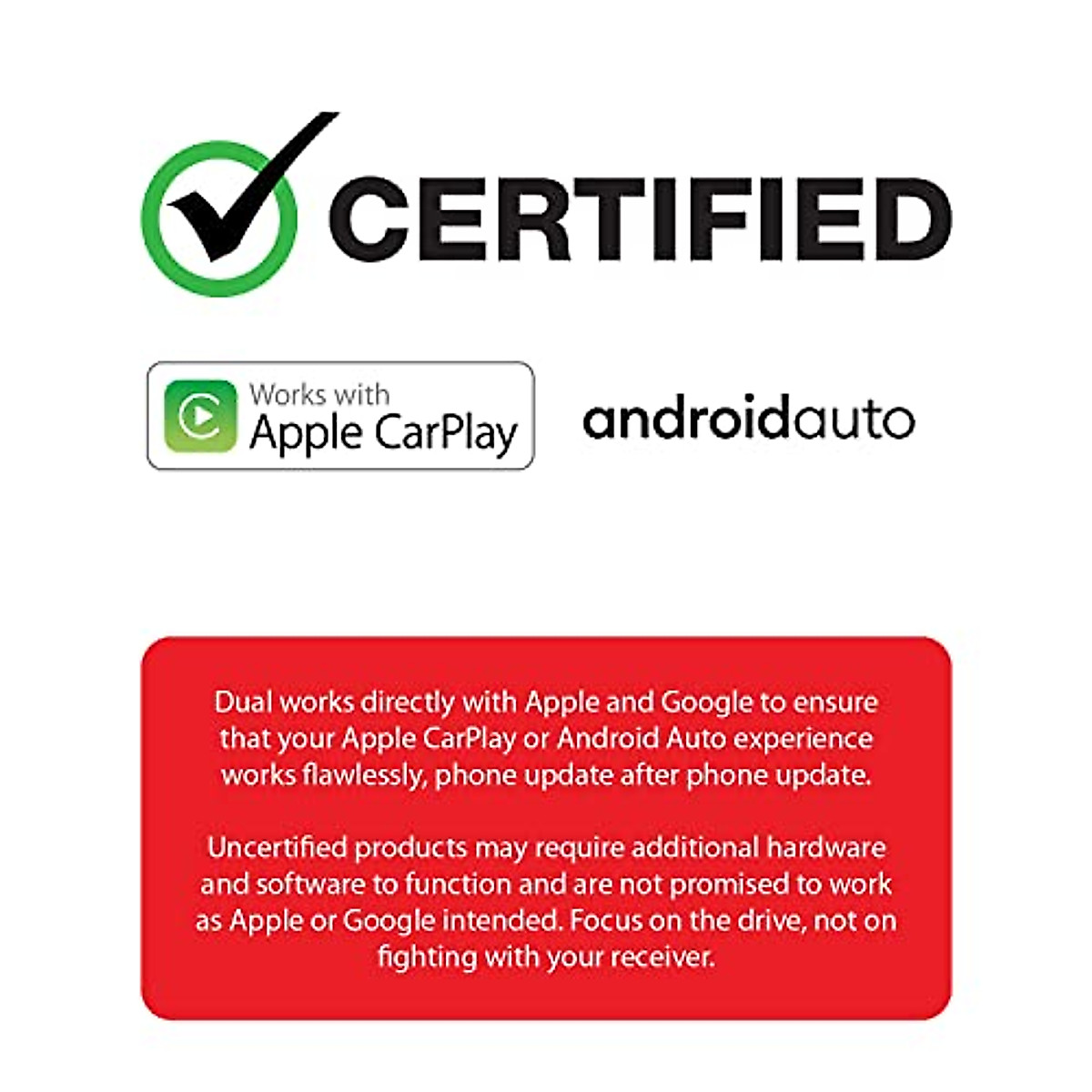 Dual Electronics DCPA91 9-inch Certified Apple Carplay Android Auto | Single DIN Touchscreen Car Stereo Radio | Bluetooth Hands Free Calling & Music Streaming | Backup Camera Input