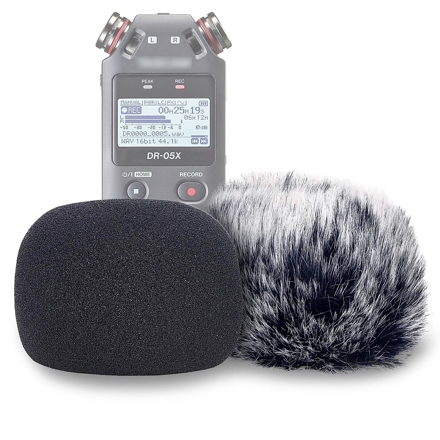 YOUSHARES DR05X Windscreen Muff and Foam Compatible with Tascam DR-05X DR-05 Mic Recorders, DR05X Indoor Outdoor Microphone Wind Screen (2 PACK)