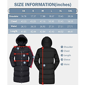 PUREMSX Winter Designer Insulated Parka, Womens Vegan Down Skiing Hiking Thick Arctic Warm Overcoat Quilted Long Jacket,White,Small