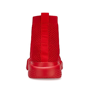 Hetios Kids Tennis School Slip-on Soft Knit Sock Shoes Athletic Comfortable Fashion Boys Girls Running Shoes Outdoor Red Little Kid 2 M US