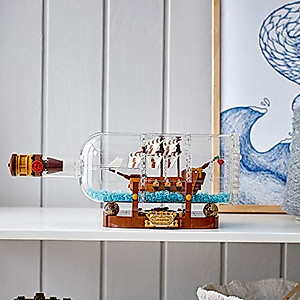 LEGO Ideas Ship in a Bottle 92177 Expert Building Kit, Snap Together Model Ship, Collectible Display Set and Toy for Adults (962 Pieces),Multicolor