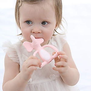 Baby Teether, Food Grade Silicone Baby Teething Toy, Infant teether chew Toy, Natural Organic, BPA Free, Multi-Texture Design Mushroom Teether, for Toddlers