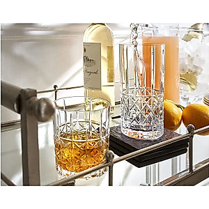 Waterford Marquis Personalized Brady Double Old Fashioned 11oz Whiskey Glasses, Set of Four Custom Engraved Crystal Rocks Glasses for Bourbon, Scotch, Liquor, and More