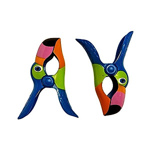 C&H Beach Tower Clips, Beach Towel Holders, Clips, Beach, Patio or Pool Accessories, Portable Towel Clips, Chip Clips, Secure Clips, Toucan Style (2 Set Per Order)
