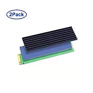genrice 2 Pack Aluminum Heatsink andMounting Screw Screwdriver Kit,PCIe NVMe M.2 2280 ssd Heatsinks Coolerand Silicone Thermal pad