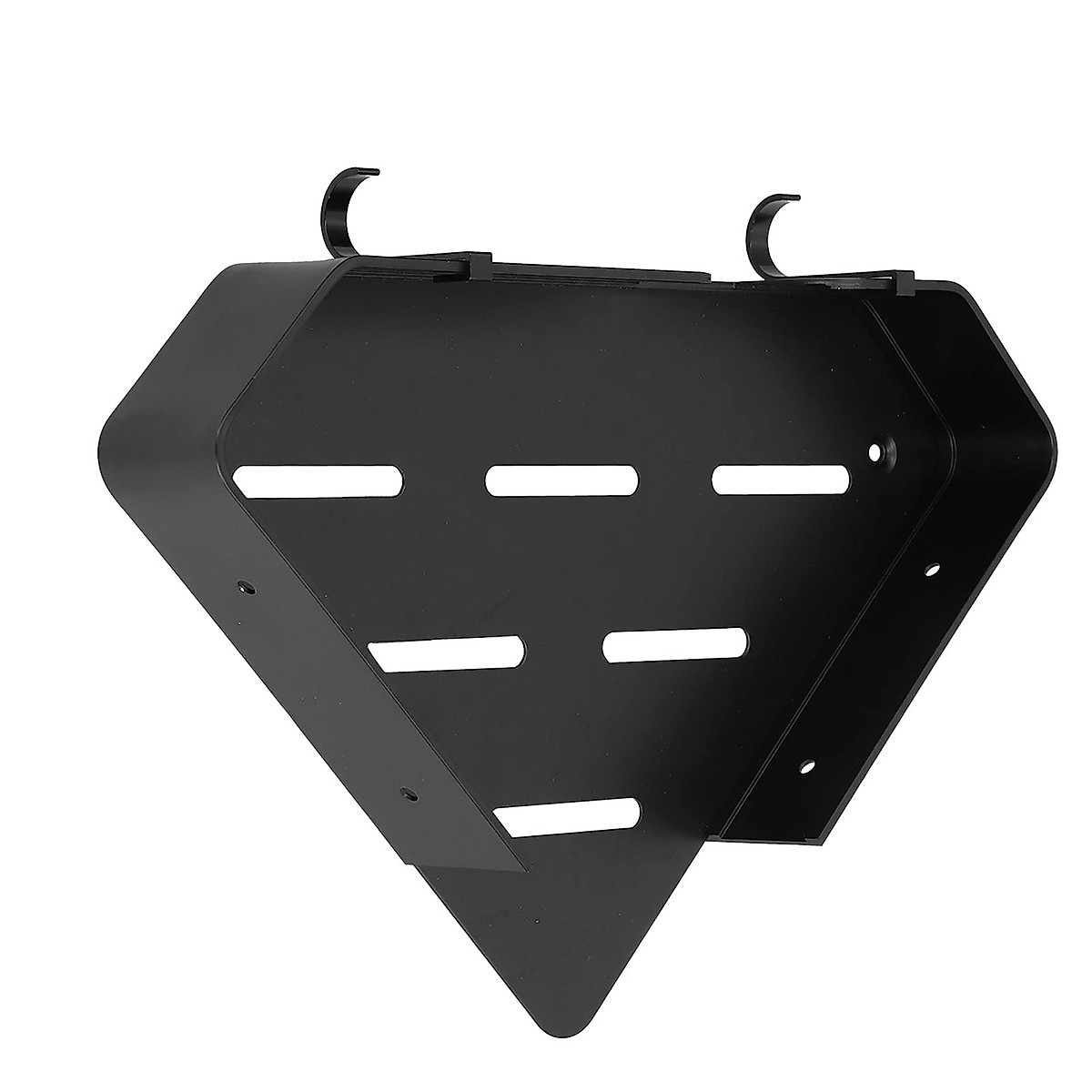 Hilitand Bathroom Corner Rack, Wall Mounted EuropeanStyle Black Space Aluminum Shower Corner Shelf Single Layer Storage Rack for Bathroom, Shelf Baskets