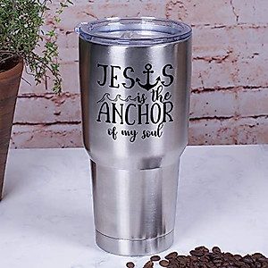 Elanze Designs Jesus is the Anchor of My Soul Stainless Steel 30 oz Travel Mug with Lid
