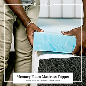 eLuxurySupply 3 Inch Memory Foam Mattress Topper - Temperature Regulating Mattress Pad - 2 lb Density for High Support - CertiPUR-US Certified - Twin Size