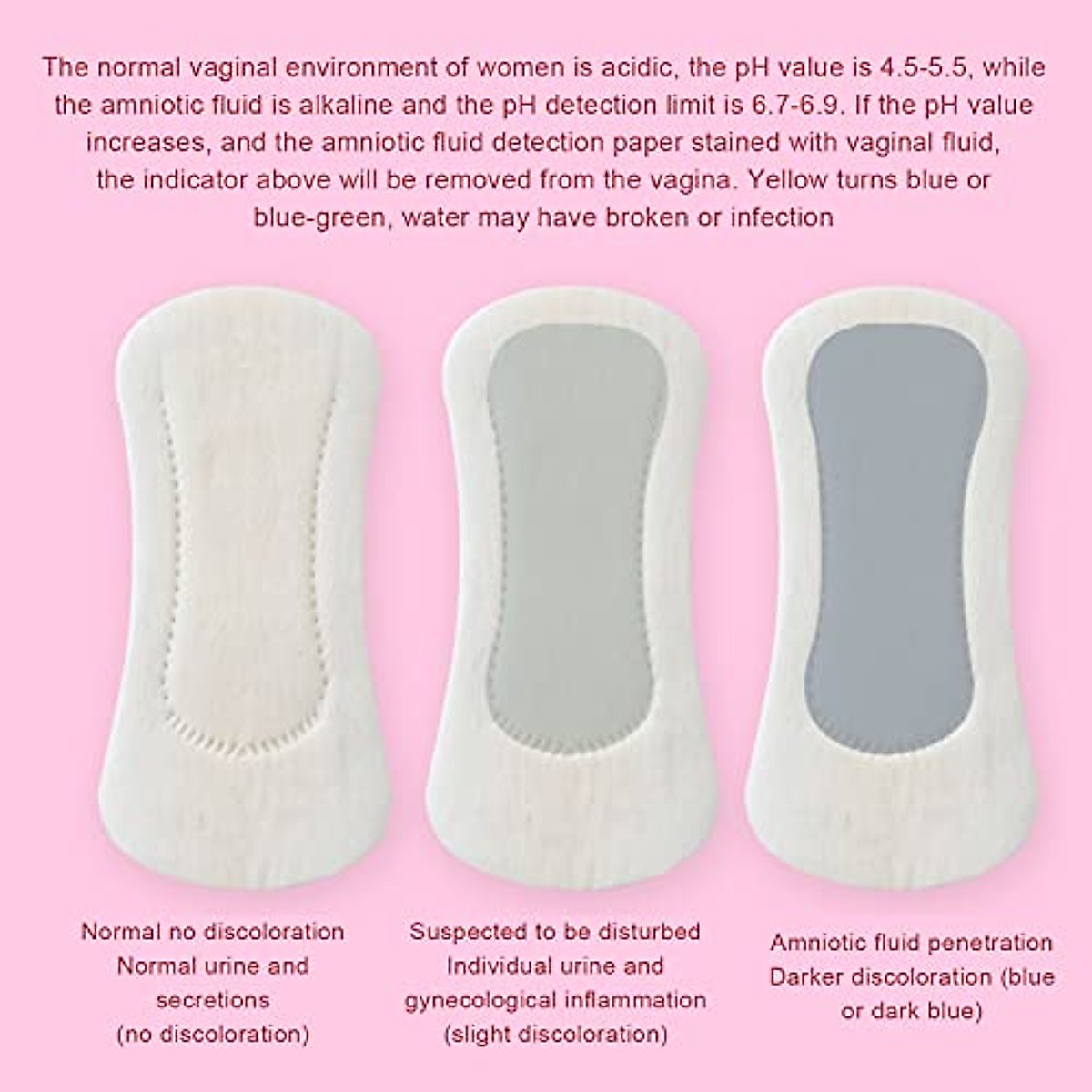 Amniotic Fluid Test Strip, Feminine pH Test, Litmus pH Range Test Strips, PH Indicator Test Strips with Amniotic Fluid Control Chart, PH Test Strip for Maternity Home Use, 2PCS