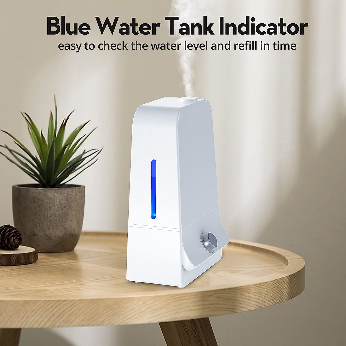 Humidifiers for Large Room, 6L Cool Mist Humidifier, 26dB Quiet Ultrasonic Humidifiers for Bedroom Home Office, 20-60 Hours, 360° Nozzle,Night Light, Auto Shut-Off and Easy to Clean