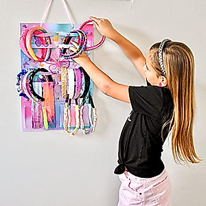 FROG SAC Bow and Headband Holder, Butterfly Hair Accessories Organizer for Girls, Hair Clip Accessory Organizers for Kids, Toddler Baby Wall Hanging Head Band Hairbow Bows Hangers for Closet Door