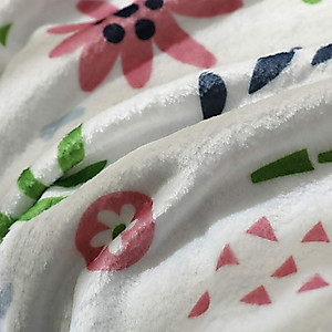 Panda Blanket Pandas Throw for Girls Cute Pandas Gifts Soft Flannel Panda Blankets for Panda Lovers Flowers Panda Stuffed Decor (Natural Panda, 50 x 60 Inch)