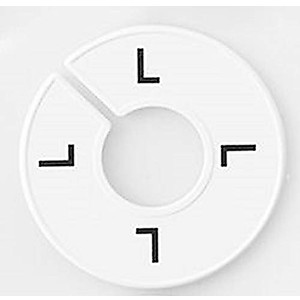 NAHANCO CWBKIT2 White Round Clothing Size Divider with Black Print for Home or Clothing Store, XS-XL, Kit of 25 (5 Sizes of 5 Each)