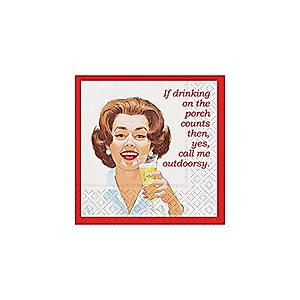 LIBERHAUS Call Me Outdoorsy Cocktail Napkins, 5 x 5 Inches, Multicolor