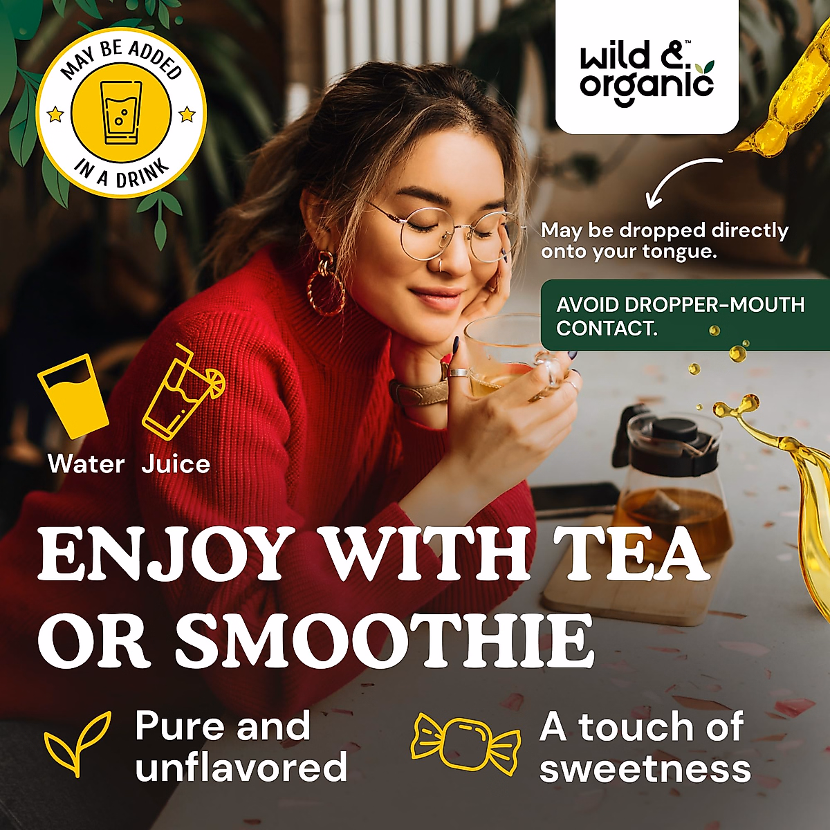 Wild & Organic Lung Cleanse Detox Tincture - Mullein Drops for Lungs - Herbal Mullein Extract Supplement - Vegan, Alcohol-Free Drops - 4 fl oz