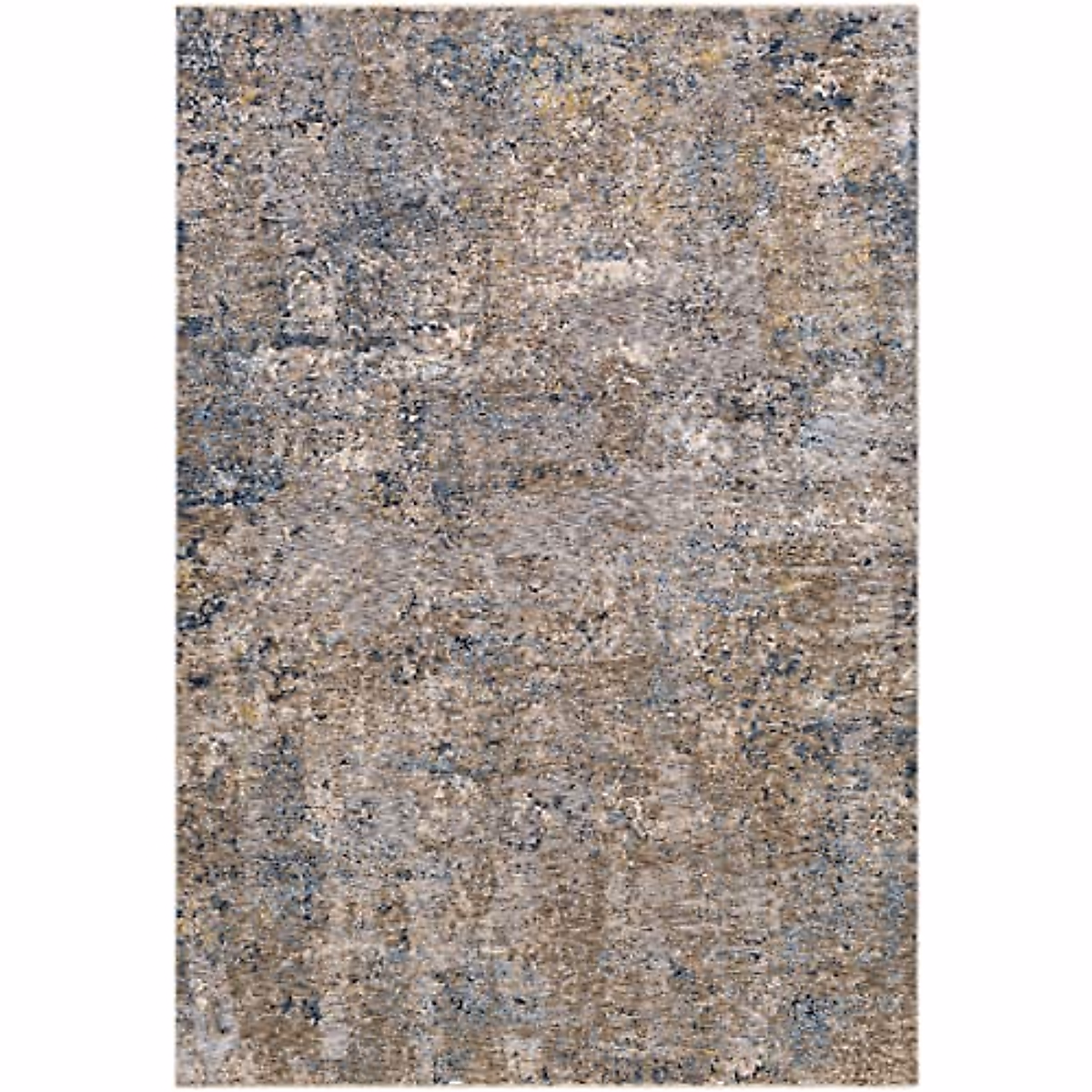 Hauteloom Gorokan Contemporary Abstract Living Room Bedroom Dining Room Area Rug - Modern Distressed Bohemian Carpet - Brown, Cream, Beige, Brown, Gray - 7'10" Round