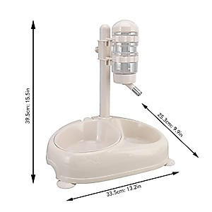 Zerodis Pet Water Dispenser Bowl, Automatic Pet Water Dispenser Dog Standing Water Food Feeder Prevent Slip Adjustable Height Cat and Dog Water Bowl