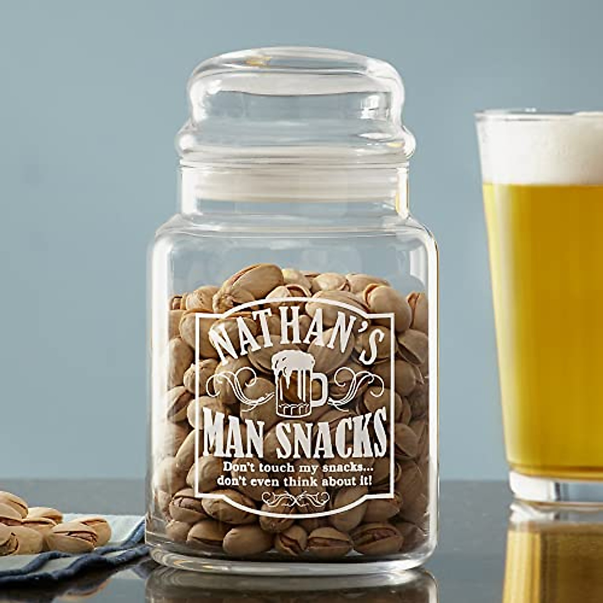 Let's Make Memories Personalized Snacks for Him Treat Jar - for Dad - Candy Jar