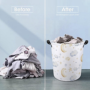 velumair Cartoon Cloud Laundry Hamper Moon Star Hampers for Laundry Clothes Basket Laundry Organizer for Kids Bedroom Bathroom