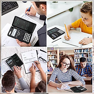 LINGSFIRE Dual Power Scientific Calculator with Writing Tablet, 2 Line Display and 349 Arithmetic Functions Financial Calculator School Supplies for High School Students Financial Business College