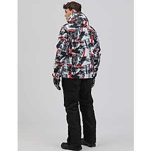 YEEFINE Men's Ski Suit Waterproof Snow Suits Two Piece Snowboard Jacket and Pants Set Outdoor Windproof Snowsuit Winter Warm Snow Coats(HBT+Black, L)