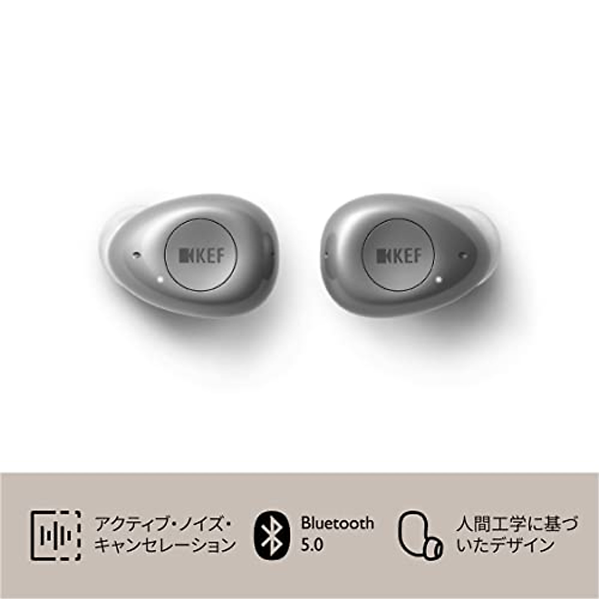KEF Mu3 Noise Cancelling True Wireless Earphones,Grey