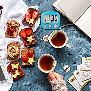 12 Pack Digital Kitchen Timers for Cooking Magnetic Timer for Cooking Loud Alarm Blue