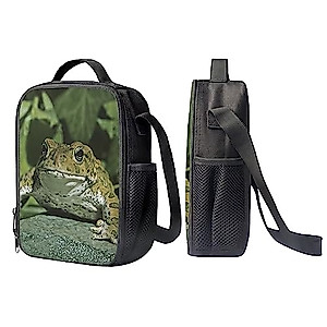 Parprinty Girls Boys School Backpack with Lunch Box Pencil Case Comfy Padded Lightweight Toad Backpack Set Kids Cute Bookbag Insulated Lunch Bag Student Large Capacity Daypack 17 Inch