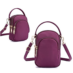 Toniker Nylon Multi-Pockets Small Crossbody Bags Cell Phone Purse Smartphone Wallet for Women with Handy Carry