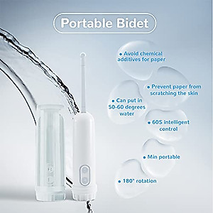 Portable Bidet for Travel, Electric Portable Bidet Mini Foldable Handheld Bidet Sprayer Toilet for Personal Hygiene Cleaning Outdoor Traveling