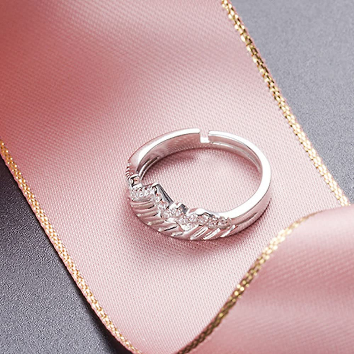 Get Stronger Mountain Ring Adjustable Opening Symbolizes The Obstacles That You Have Overcome and The Struggles That You Have Won for Women Sterling Silver (Adjustable)