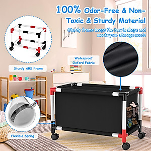 Extra Large Toy Box, Toy Chest Storage Organizers with 360° Wheels, 120L Oxford Toy Storage Boxes for Kids, Home Storage Organizer for Bedroom Living Nursery, 28.4 x 15.4 x19 Inches