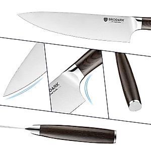 BRODARK Chef Knife Set Professional 4-Pieces kitchen knife, Ultra Sharp German Stainless Steel Knife with Kitchen Shears, Ergonomic Handle Full Tang Forged Gift with Premium Box