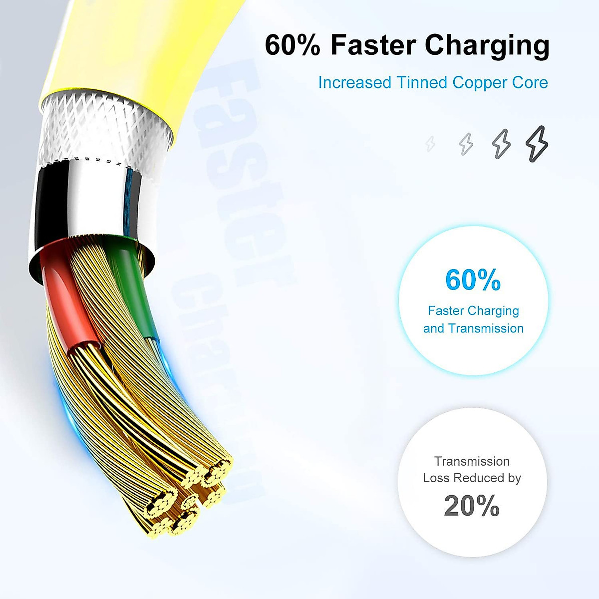 FGUIME 4Pack Long iPhone Charger Cord 10 ft, [Mfi Certified] Charging Cable, Lightning Cable to USB Compatible with iPhone 14 13 12 11 Pro Max XR XS X 8 7 6 Plus SE 5S iPad and More - Yellow