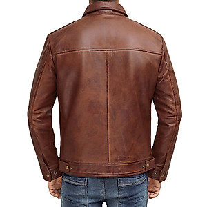 Blingsoul Vintage Style Brown Leather Jacket Men | [1100373] Wick, M