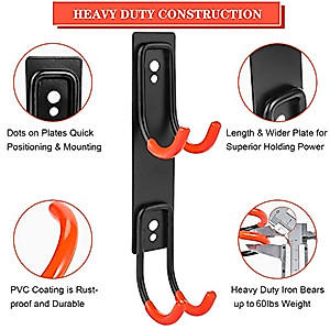 wihxd Upgraded Pool Pole Hanger, Steel Pool Poles Hook, Heavy Duty Pool Equipment Hooks Pool Hooks for Pole Skimmer Leaf Rake Net Brushes Vacuum Hose Garden Tool & Swimming Pool Accessories